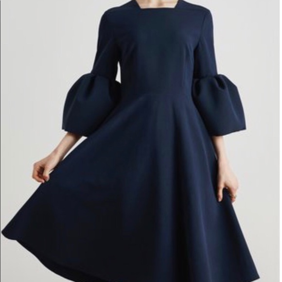 Miss Look | Dresses | Navy Blue Beautiful Bell Sleeve Midi Dress | Poshmark